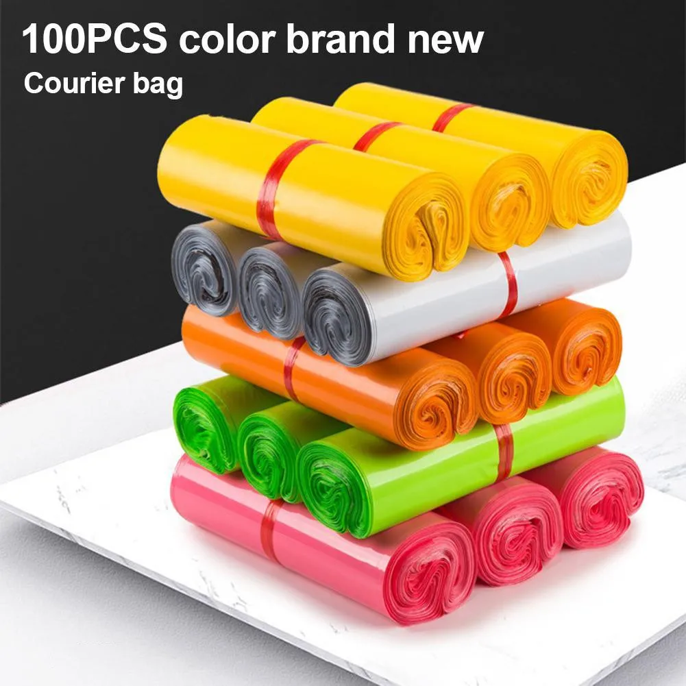 100pcs-Disposable-Courier-Bags-Colorful-Waterproof-Self-Adhesive ...