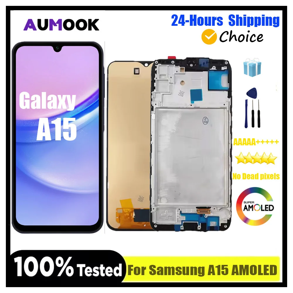 6.5"AMOLED LCD For Samsung A15 4G A155F LCD Display Touch Screen ...