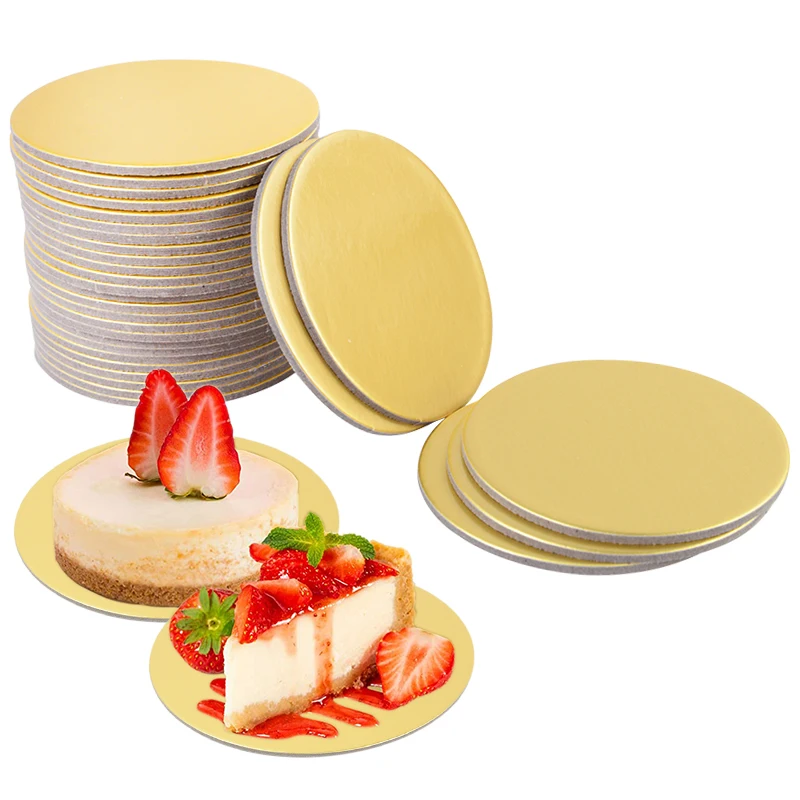 Round-Gold-Cake-Circle-Cardboard-Cake-Drums-Cake-Base-Plate-Board ...