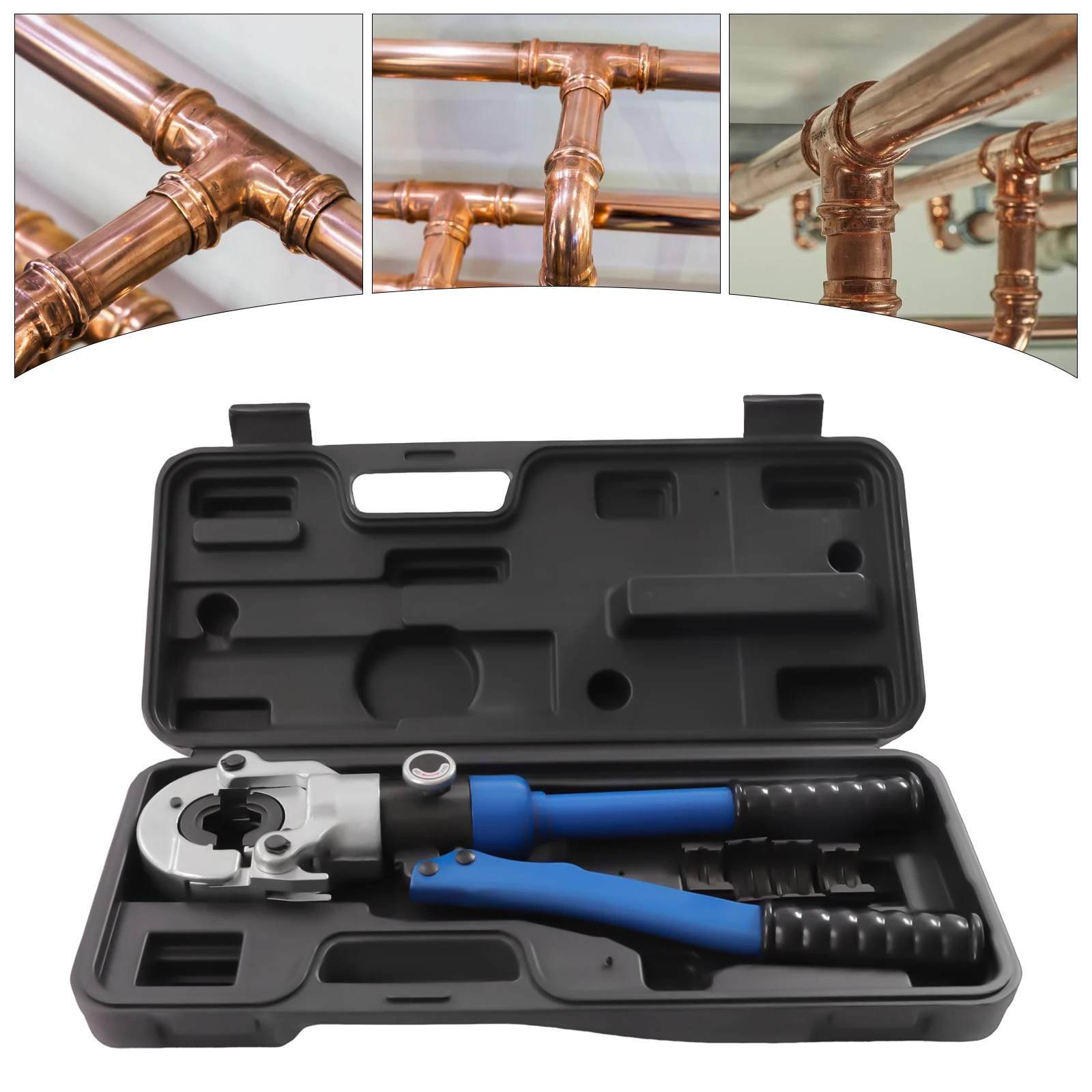 Copper-Tube-Fittings-Hydraulic-Pipe-Crimping-Tool-with-1-2In-3-4In-and ...