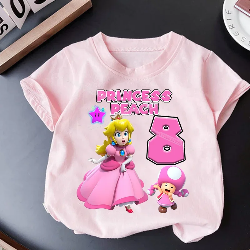T-shirt-manches-courtes-Super-Mario-Bros-pour-fille-v-tement-en-coton ...