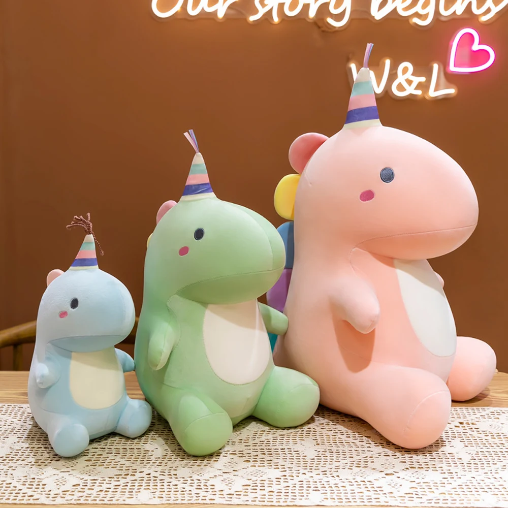 Cute Cartoon Candy Dinosaur Plush Toys Stuffed Adorable Jurassic Dino ...