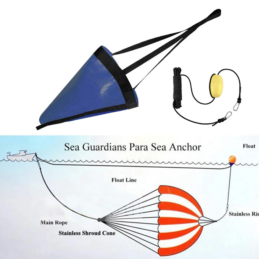Sonew Sea Drogue,9.8m/32.2ft Fishing Drift Anchor Throw Line Sea, 2-in ...