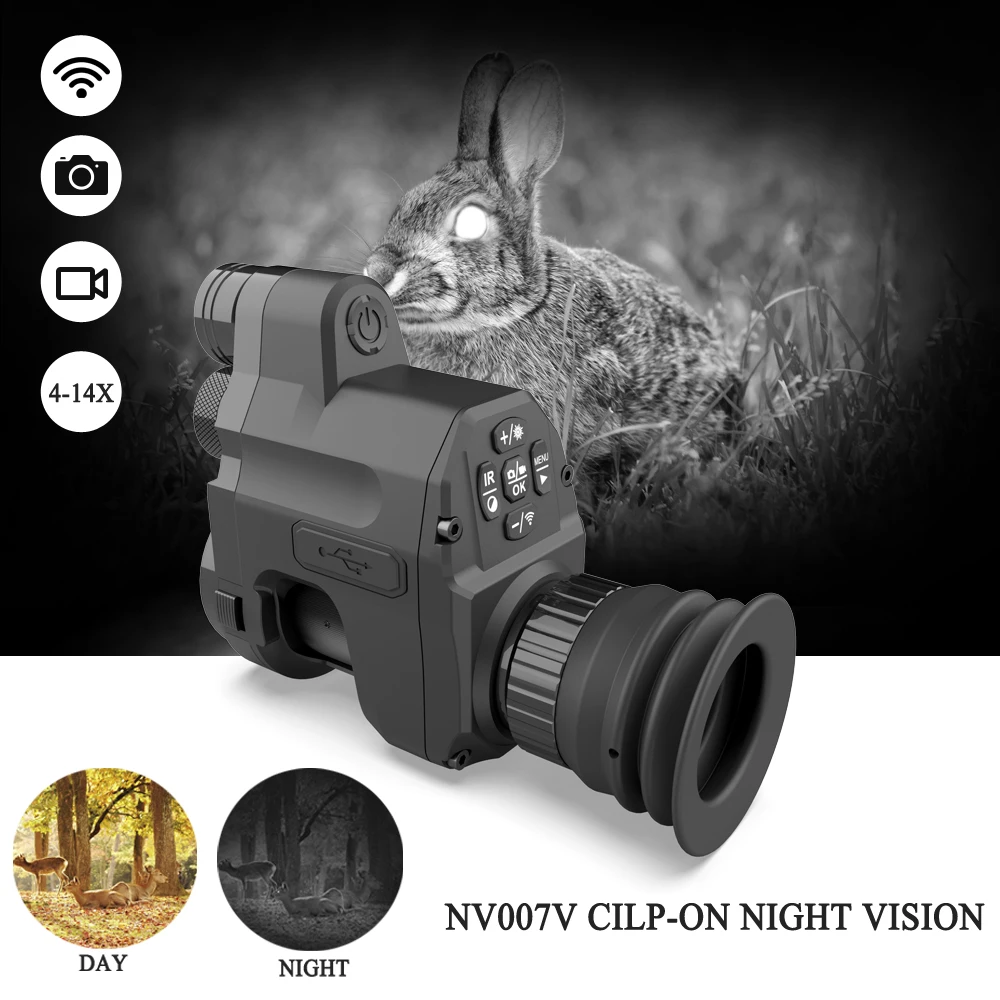 Clip-on-Night-Vision-Scope-WiFi-1080P-Hunting-Monocular-Digital-Camera ...