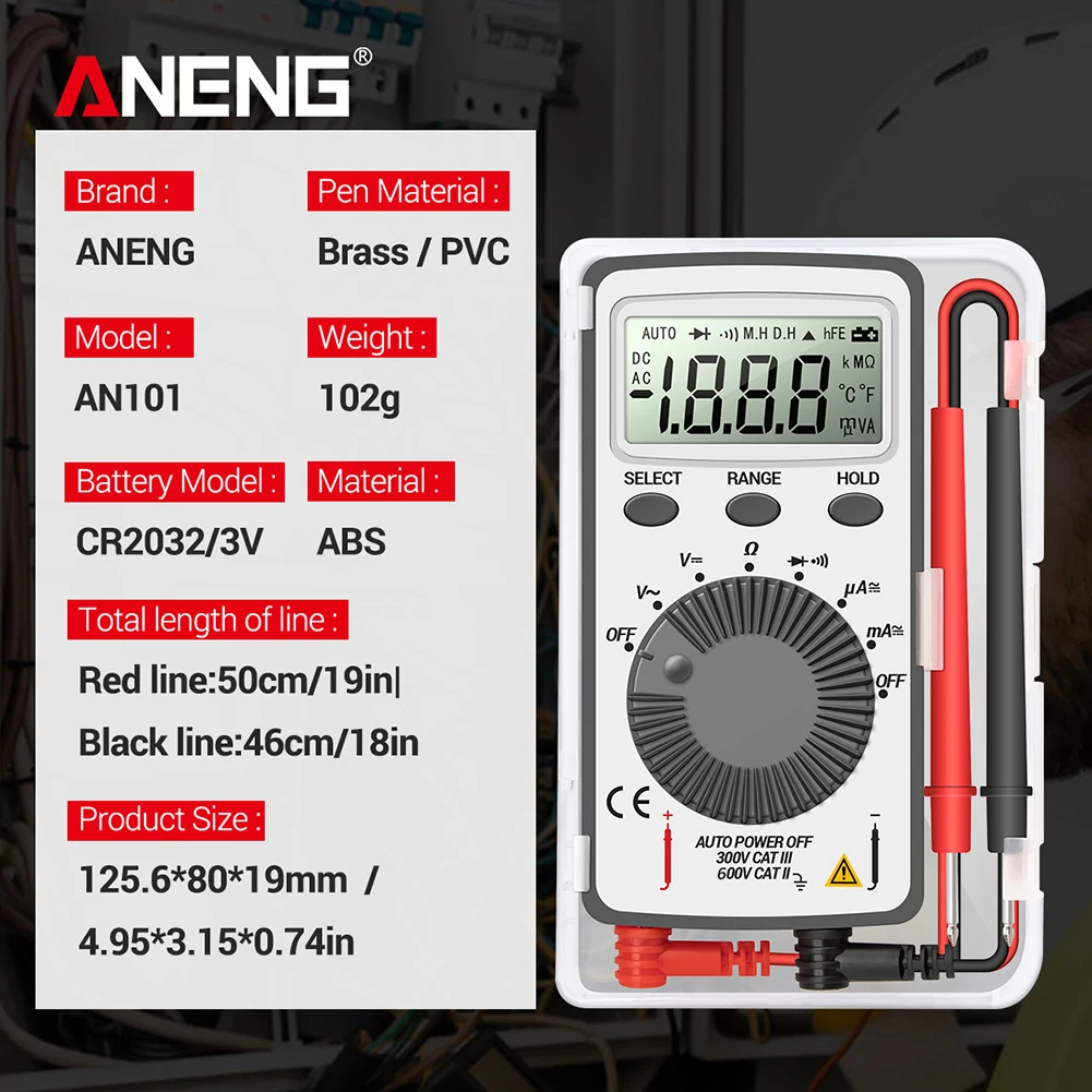 ANENG-AN101-1999-T-RMS-Mini-Digital-Multimeter-AC-DC-NCV-Capacitance ...