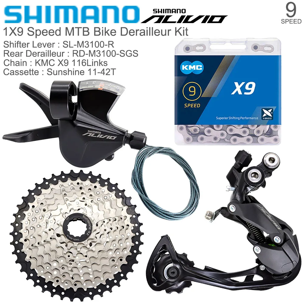 SHIMANO-Kit-de-ALIVIO-M3100-para-bicicleta-de-monta-a-desviador-trasero-de-1x9-velocidades ...