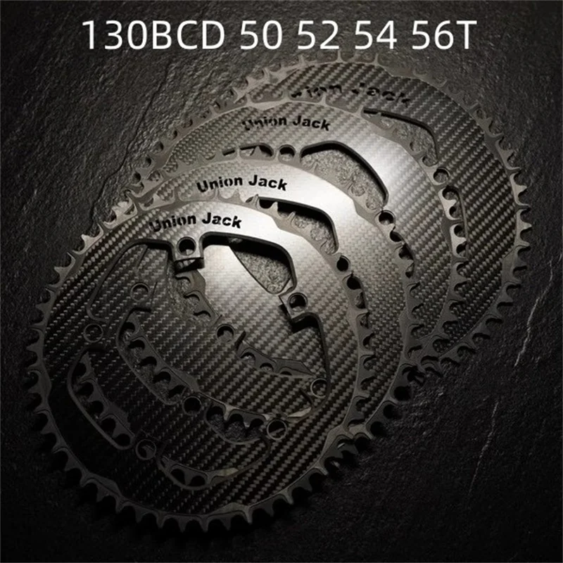 Unionjack Road bike chainring carbon 50T 52T 54T 56T 130BCD chainwheel ...