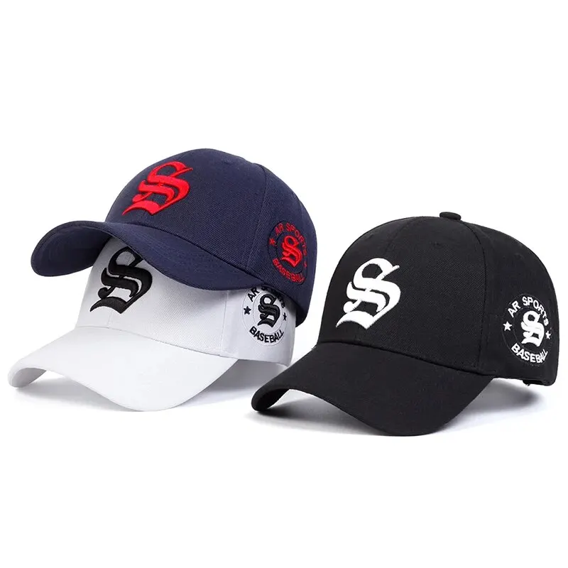 Unisex-Gothic-S-Letter-Embroidery-Side-AR-SPORT-Baseball-Caps-Spring ...
