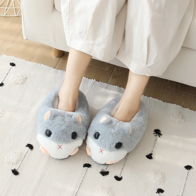 Full-Covered-Cartoon-Hamster-Slippers-Warm-Winter-Slides-Soft-Plush ...