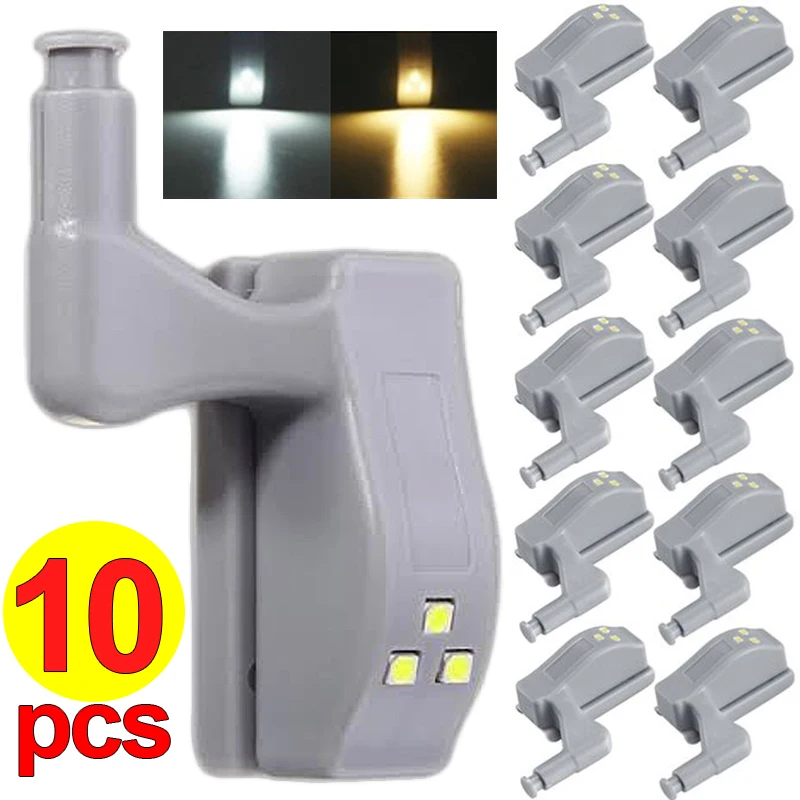 10pcs Universal Led Inner Hinge Lamp Under Cabinet Lights Wardrobe ...
