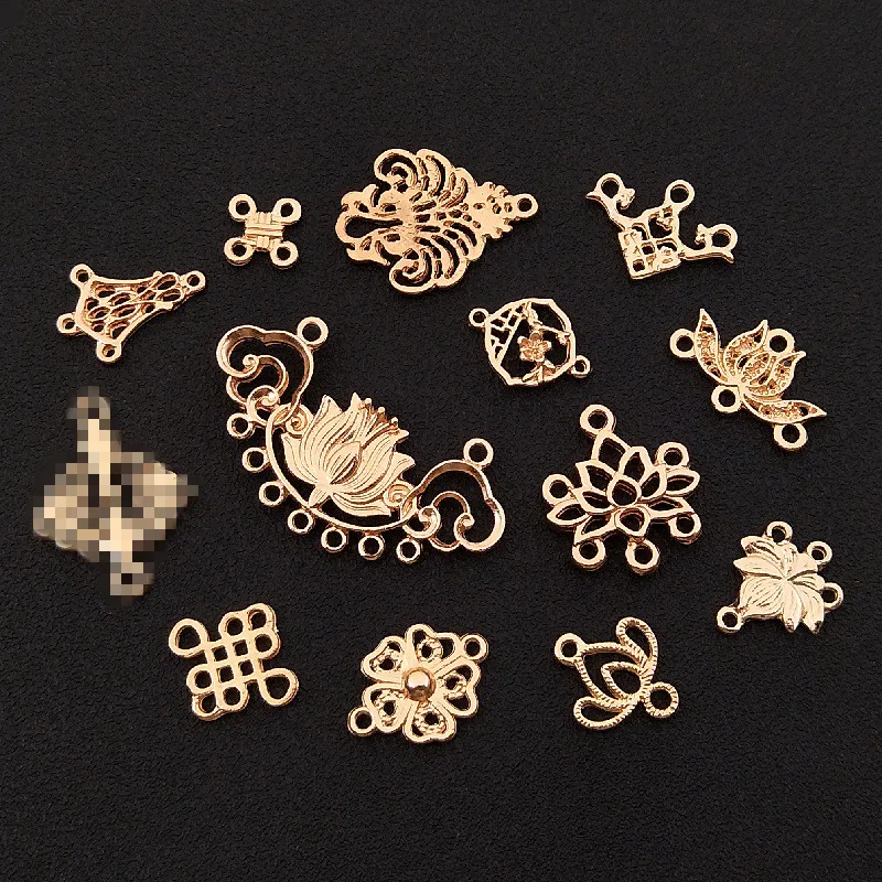 200 PCS Alloy Porous Tassel Hanging Piece Bride's Hair Accessory Retro ...