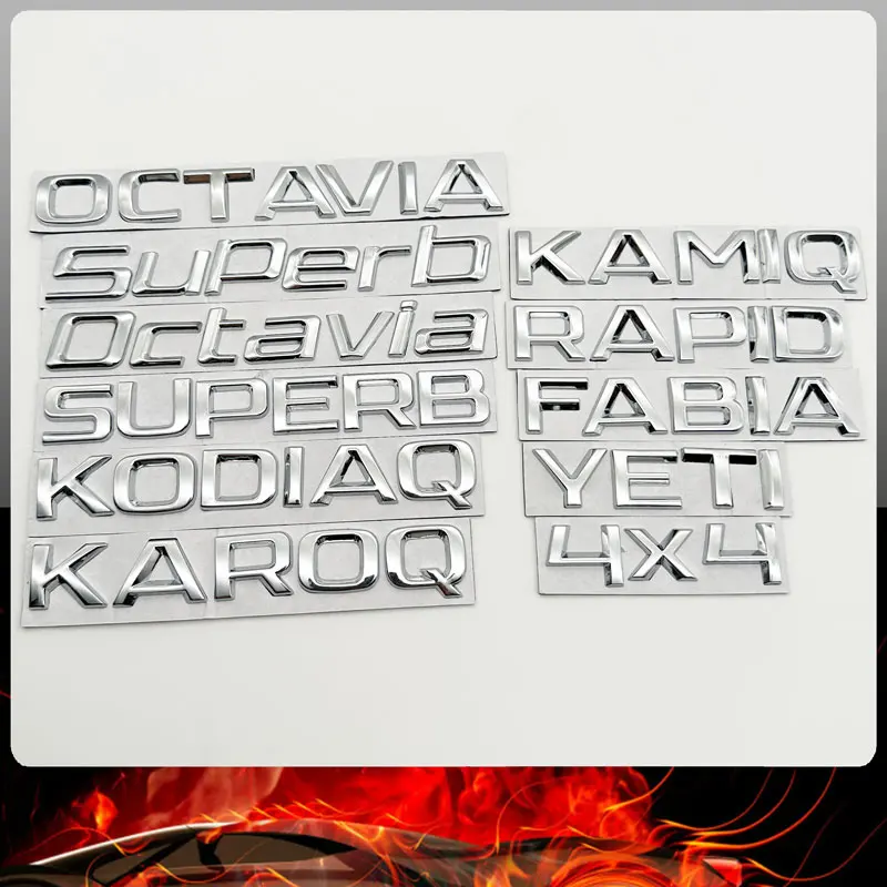 3D Metal Chrome Plating Car Sticker Rear Badge Decal For Skoda Octavia ...