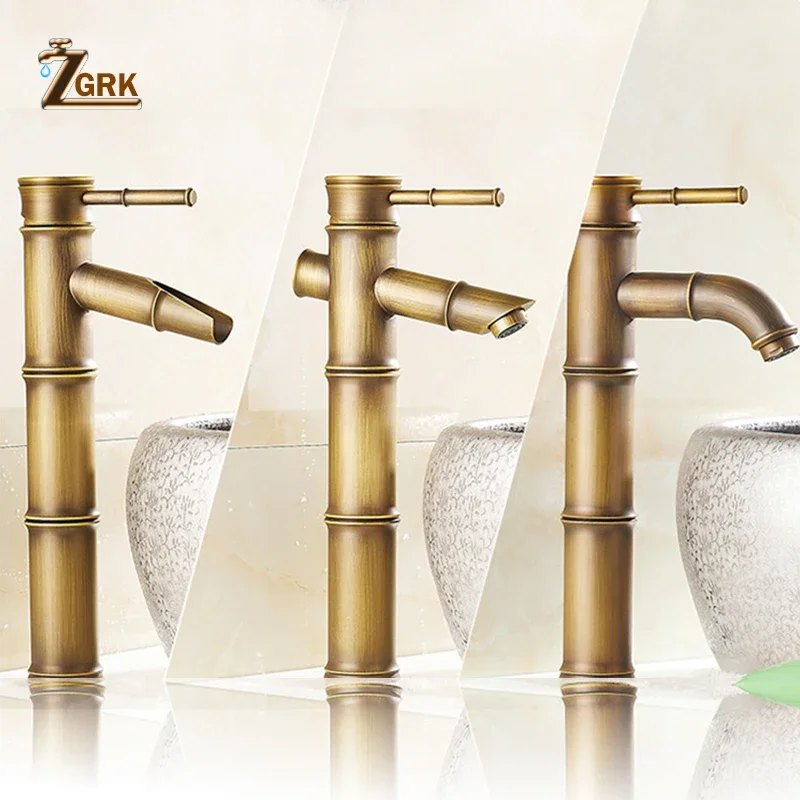 ZGRK-Bathroom-Faucet-Brass-Basin-Faucets-Luxury-Tap-Tall-Bamboo-Hot ...