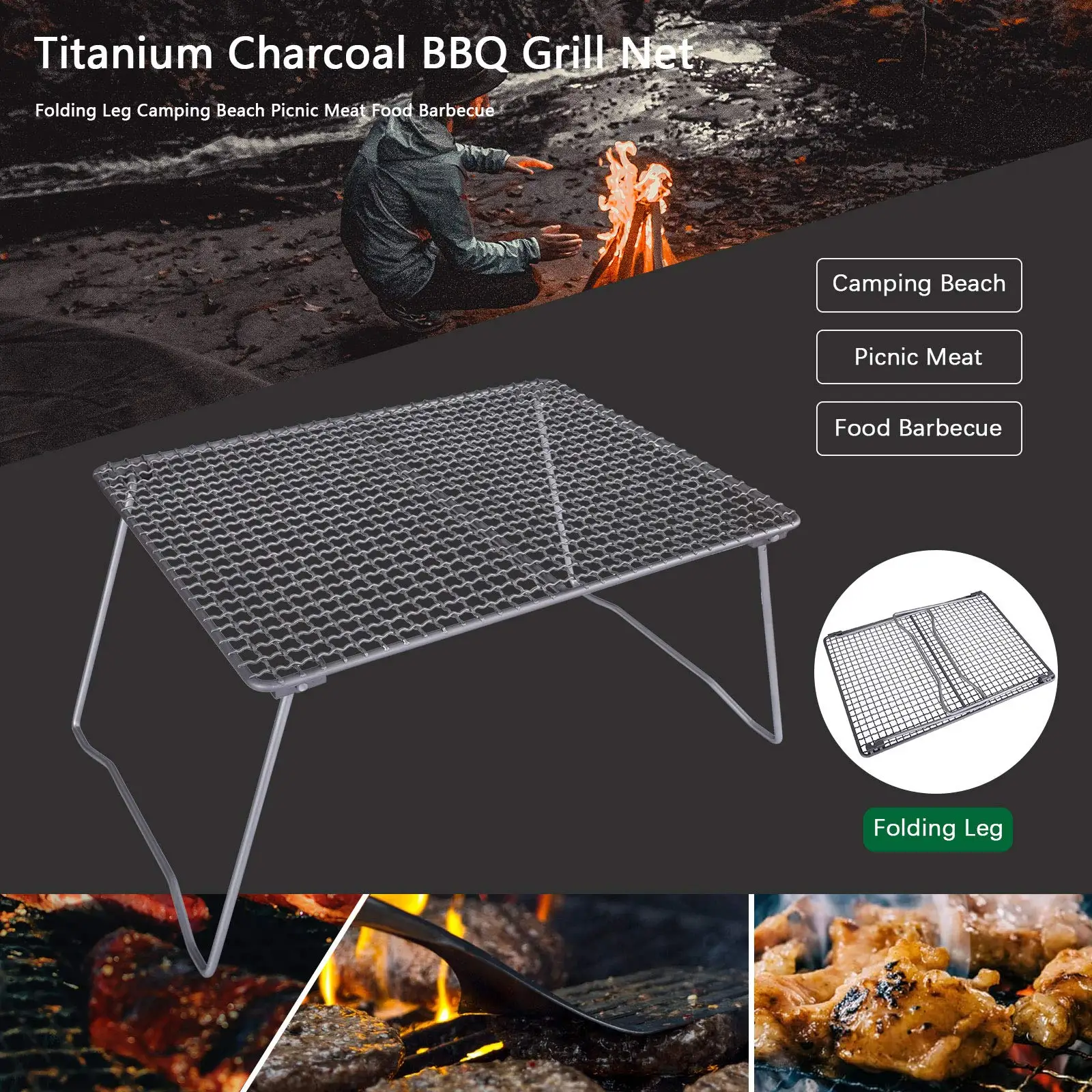 Folding-campfire-grill-titanium-lightweight-portable-outdoor-hiking ...