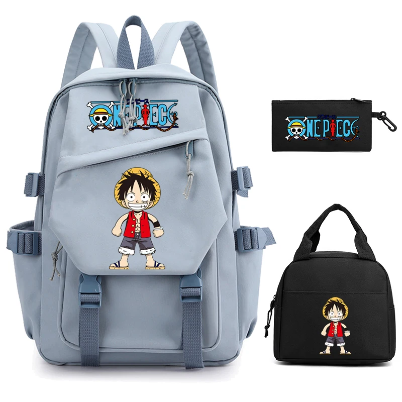 3Pcs-set-Anime-One-Piece-Backpack-Student-Schoolbag-Teenager-Lunch-Bag ...