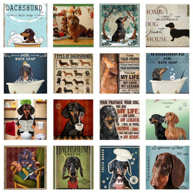 Dachshund Room Decoration Pet Dog Metal Signs Vintage Decor Man Cave ...