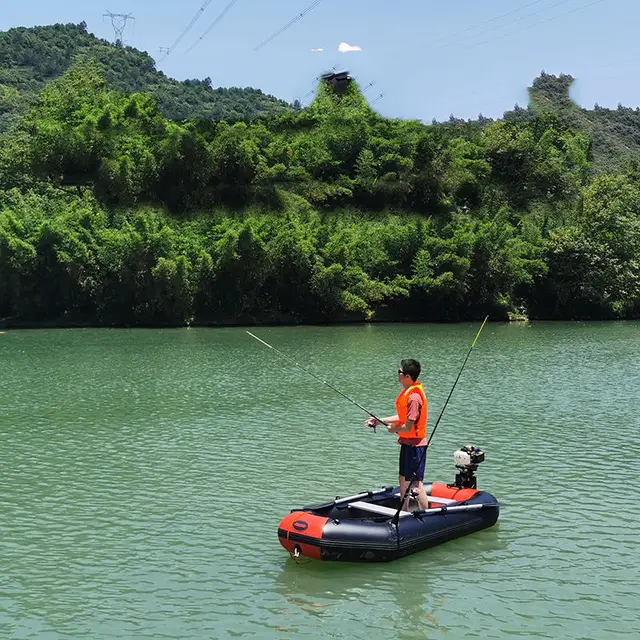 New 0.7mm Thicken PVC Fishing Boat with Air Deck Bottom for 1-6 Persons ...