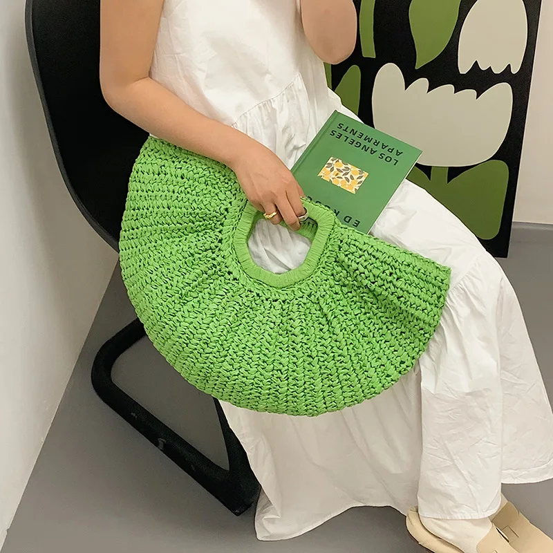 New-Minimalist-Solid-Color-Beach-Bag-Retro-Casual-Handbag-Seaside ...