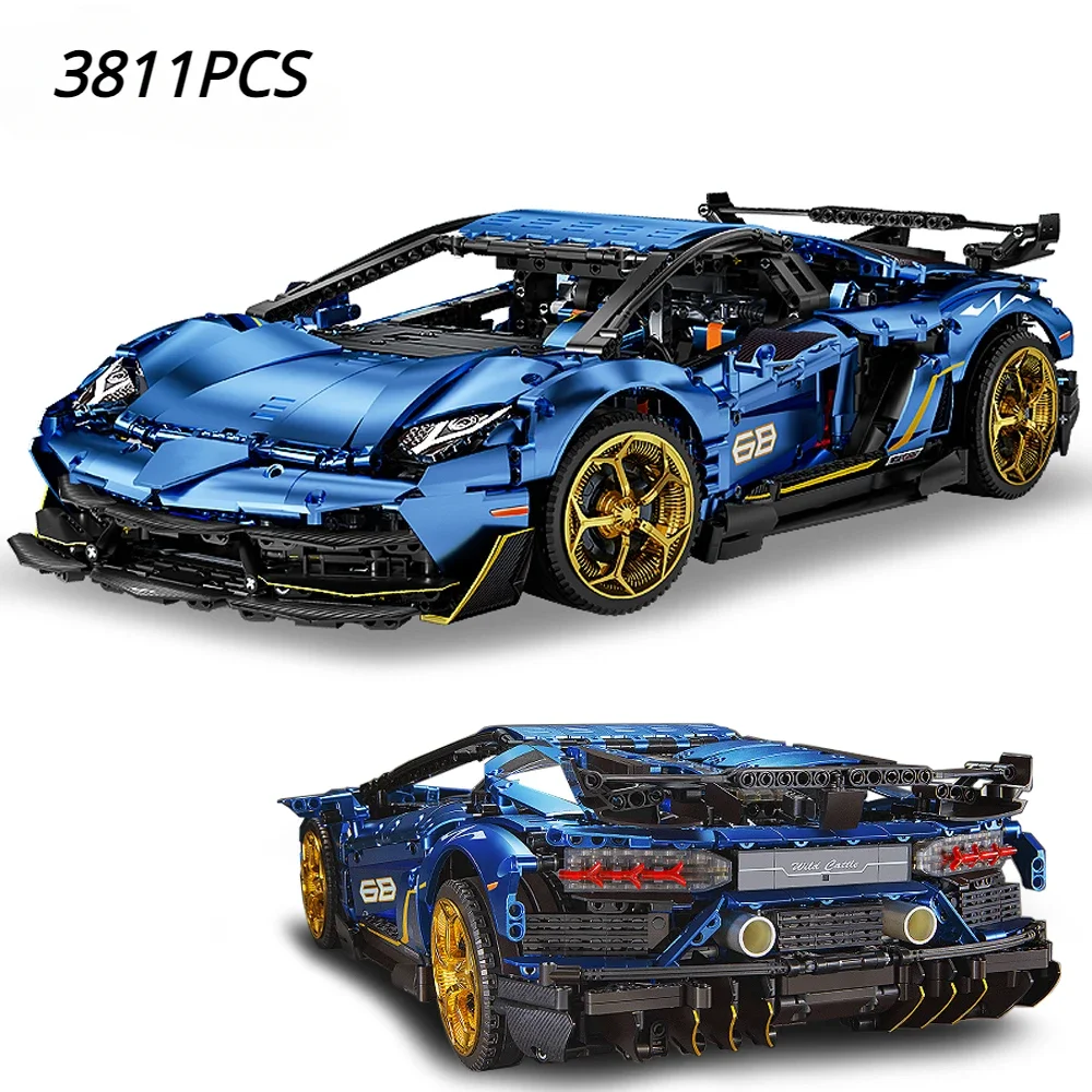 New-Technical-1-8-Lambo-SVJ-63-Hyper-Sport-Car-Building-Blocks-Blue ...