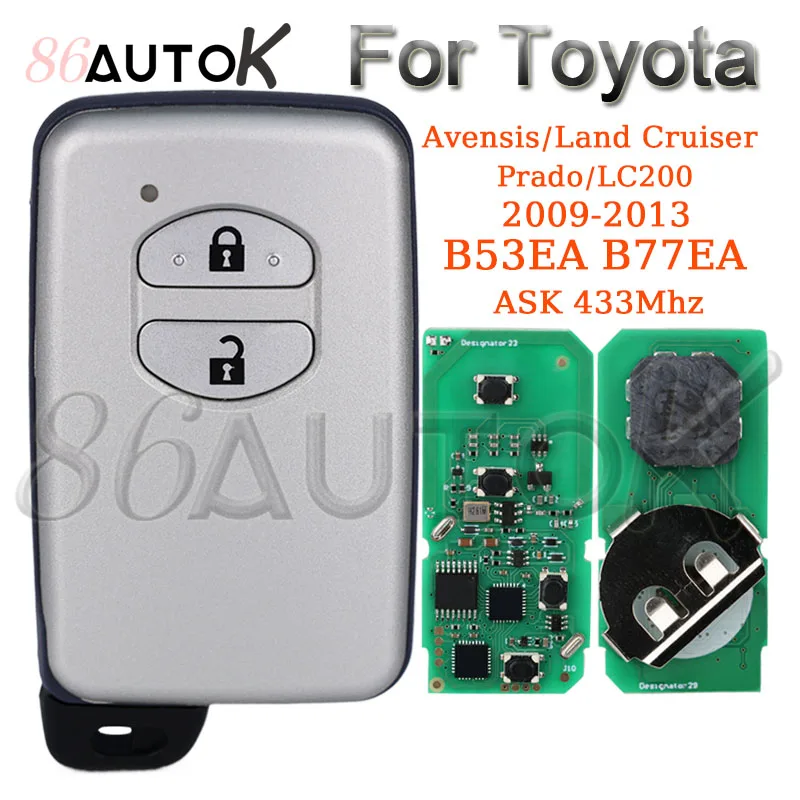 B53EA B77EA Smart Remote Key for Toyota Land Cruiser Prado LC200 2009 ...