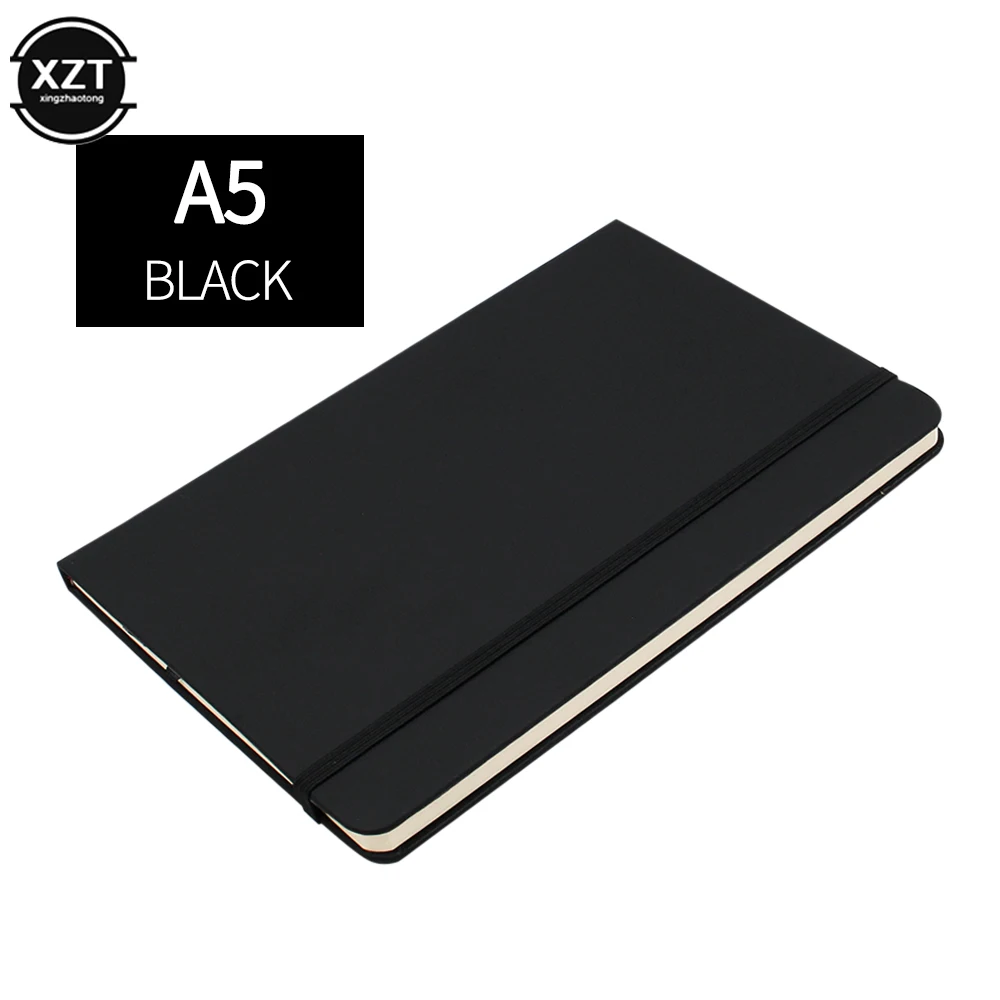Solid-Color-Faux-Leather-Notebook-A5-with-Marker-Lines-Business-Meeting ...