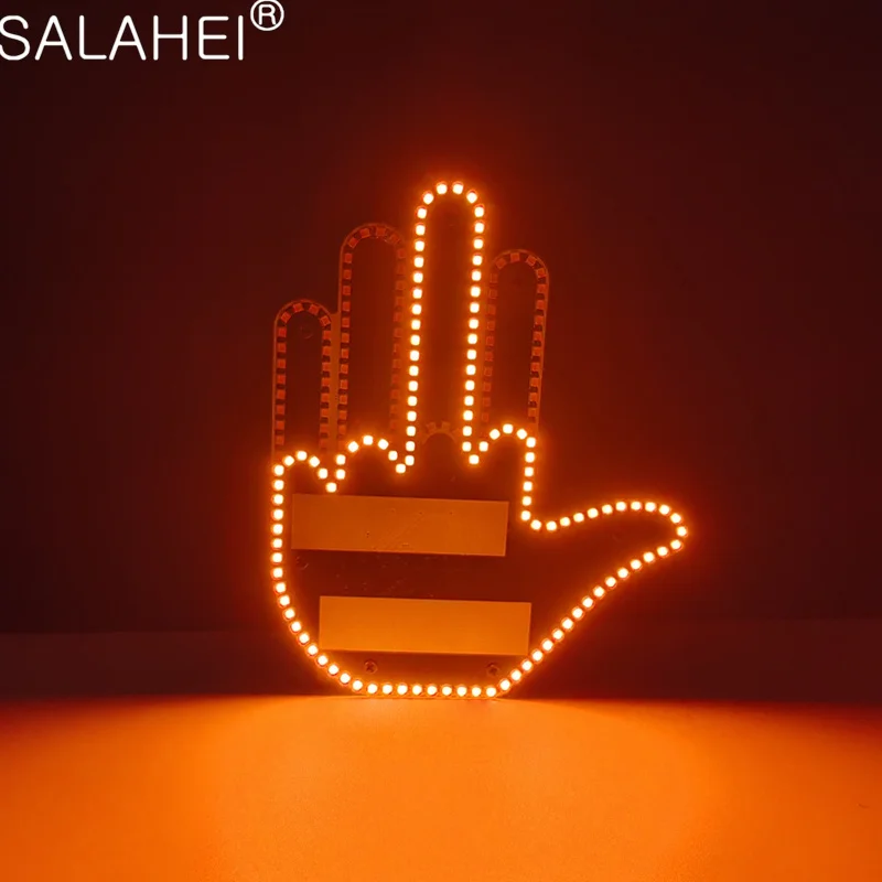 Hand Gesture Light for Car,New Finger Light Led Car Back Window Sign ...