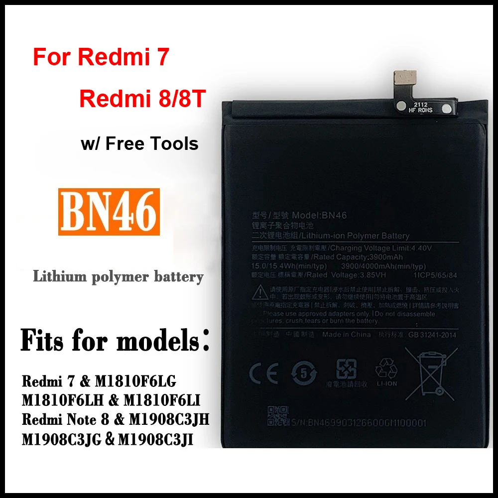 Bater-a-BN46-de-4000mAh-para-Xiaomi-Redmi-Note-8-8T-Redmi-7-Xiaomi-mi ...