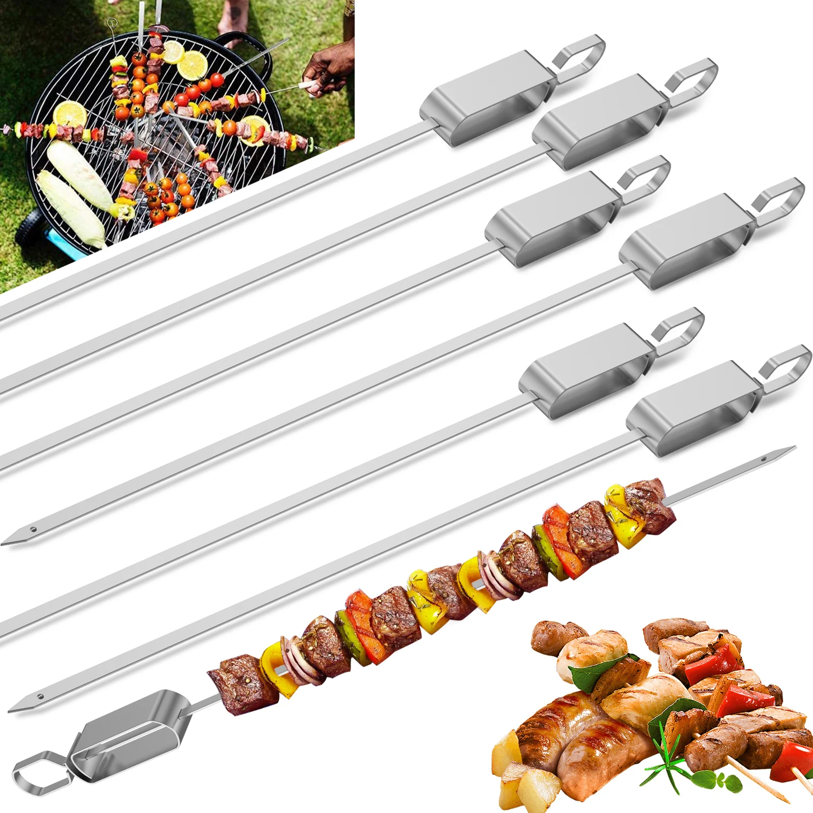 10Pcs-BBQ-Skewers-Set-with-Storage-Bag-17-1inch-Stainless-Steel ...