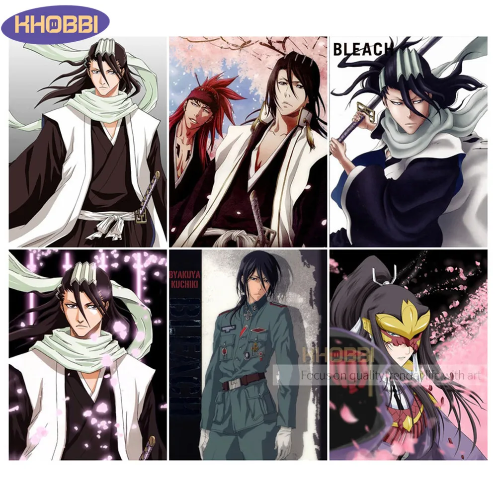 Japan Anime BLEACH Figure 5d Diy Diamond Painting Kuchiki Byakuya Full ...