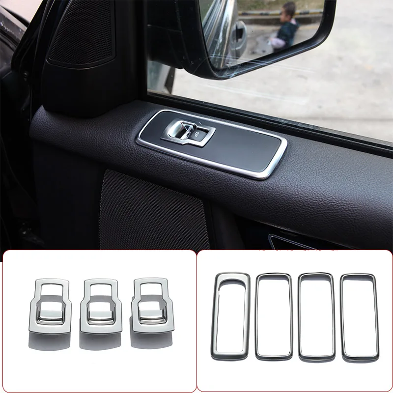Chrome Interior Door Window Button Cover Trim For Land Rover Discovery ...
