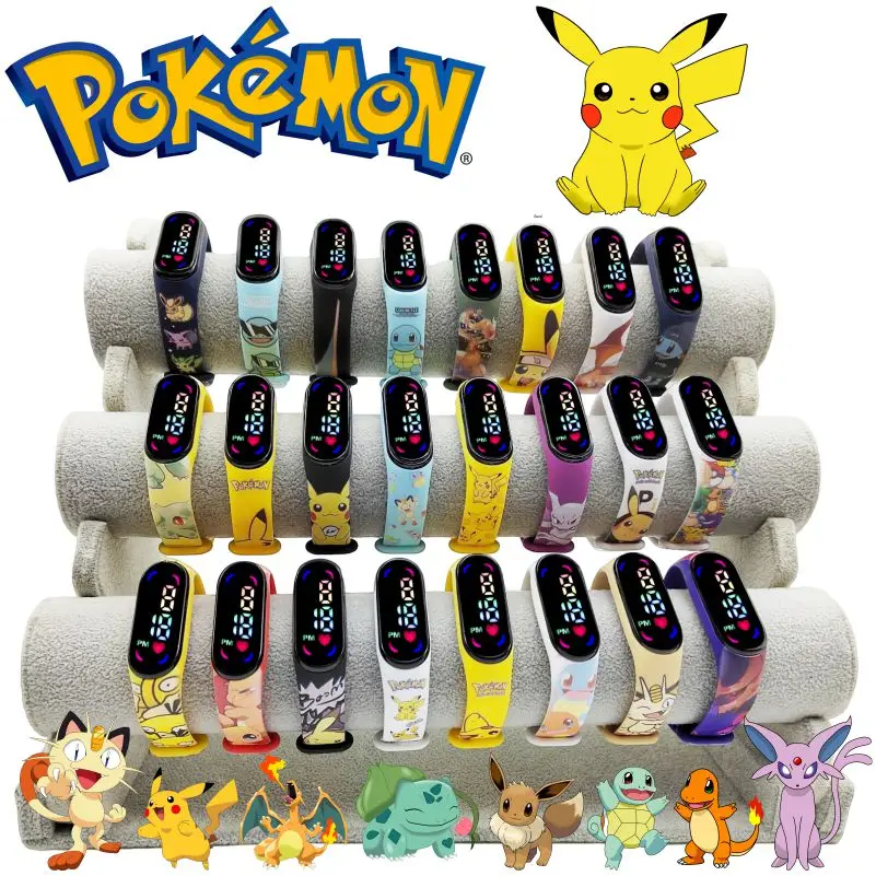 Pokemon-Digital-Watch-Anime-Pikachu-Squirtle-Eevee-Charizard-Student ...