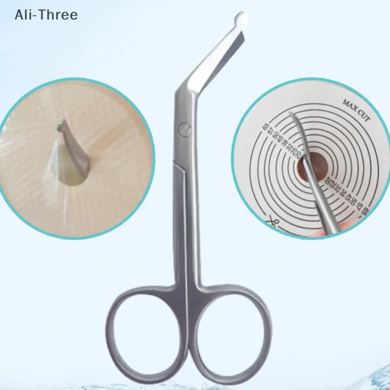Ostomy Bags Scissors Round Head Curved Design For Prevent Puncturing Of ...