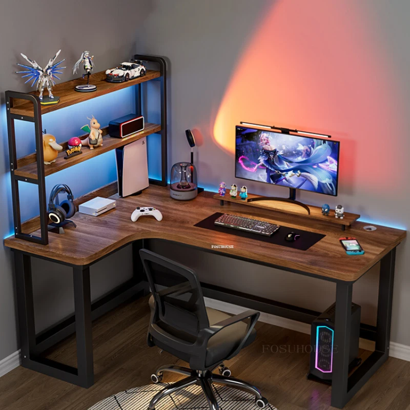 Nordic-Corner-Computer-Mesas-Casa-Double-Gaming-Desk-M-veis-de-escrit ...