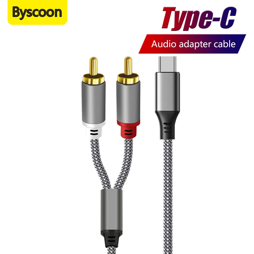 Byscoon-USB-C-to-RCA-Audio-Cable-Type-C-to-2-RCA-Cable-for-Speaker ...