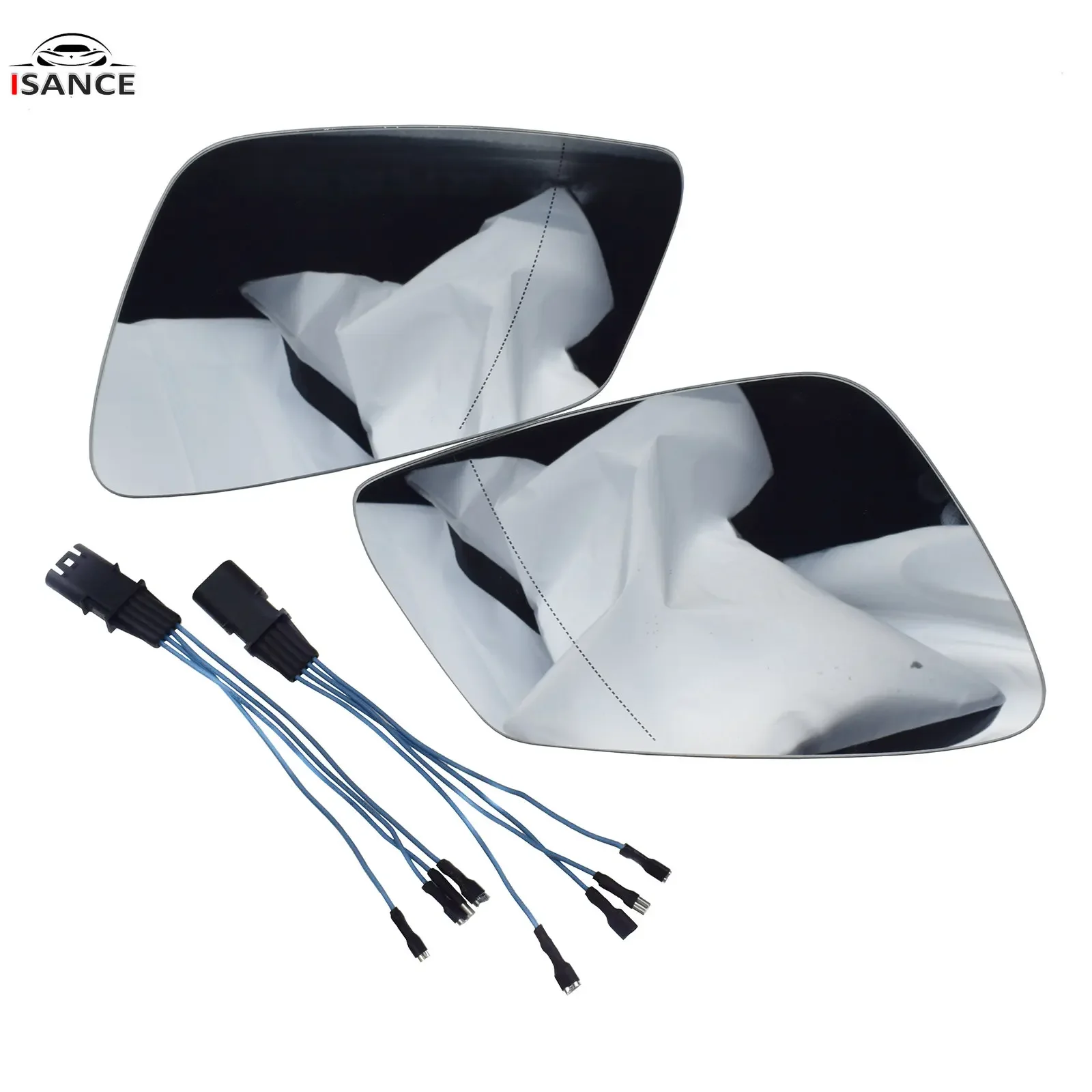 Mirror-Glass-Heated-Left-Right-Side-With-Harness-For-BMW-F10-528i-550i ...