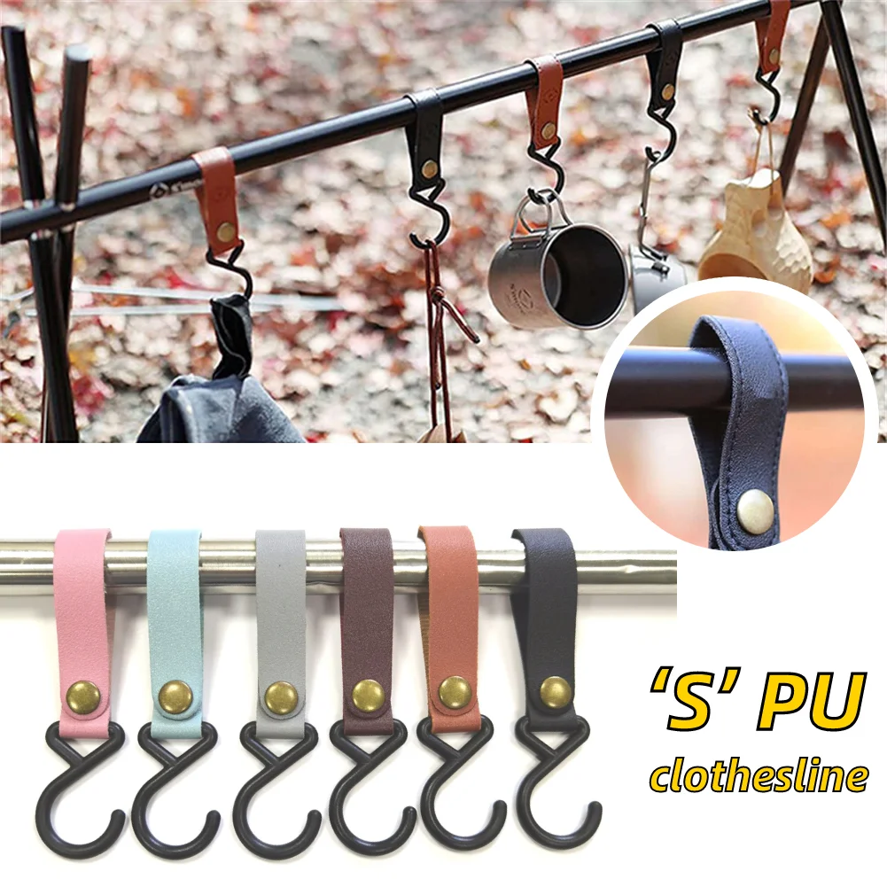 1-10pcs-Outdoor-Camping-Hooks-S-Shaped-Leather-Hanging-Hooks-Triangle ...