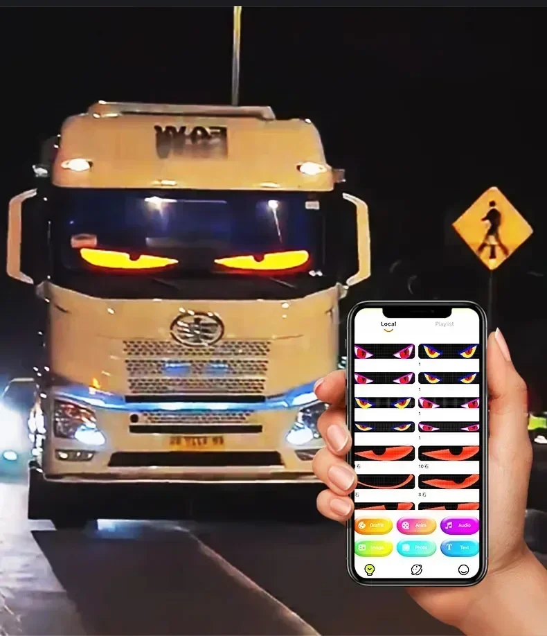 BOTAI-Dynamic-Devil-s-Eye-LED-Car-Sticker-Screen-Dynamic-Eye-Car-Truck ...