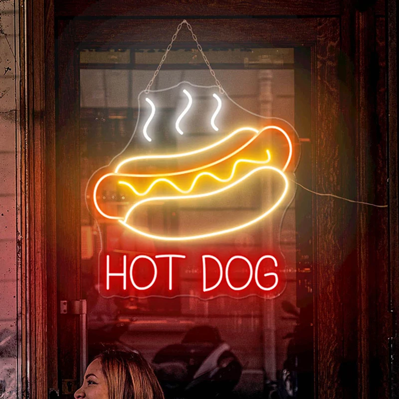 Indoor-Hot-Dog-Neon-Sign-Custom-Neon-Signs-Restaurant-Kitchen-Wall ...