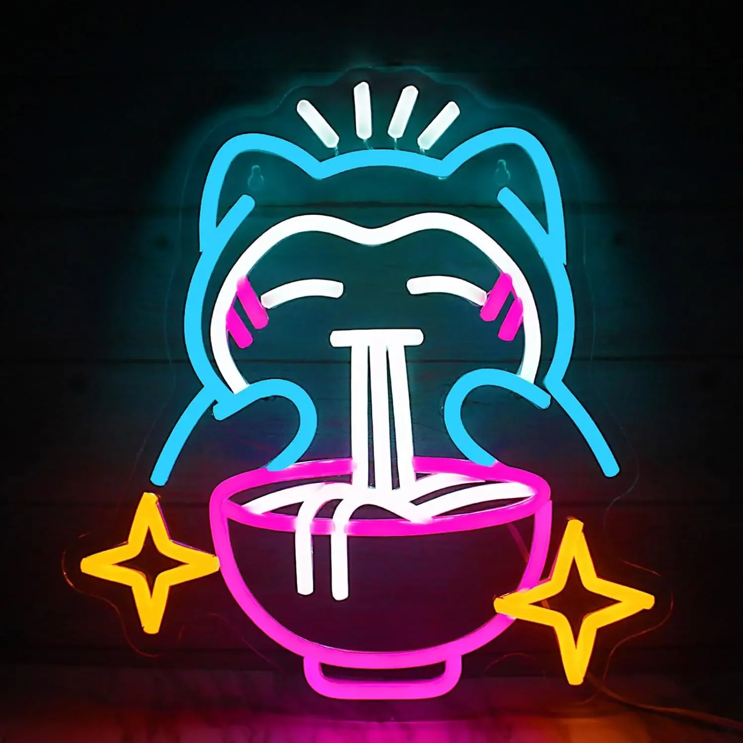 Ramen Neon Cute Bear Noodle Dimmable USB Neon For Restaurant Home Bar ...