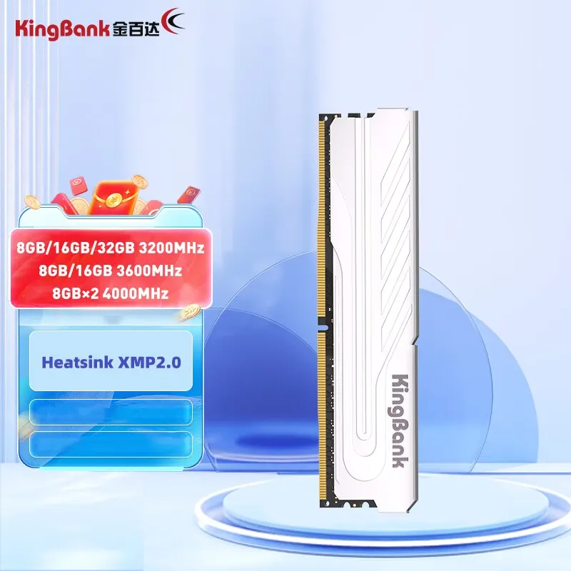 Kingbank-memória ram ddr4, 8gb, 16gb, 32 gb, 3200/3600/4000 mhz, xmp, placa-mãe do apoio, com ...