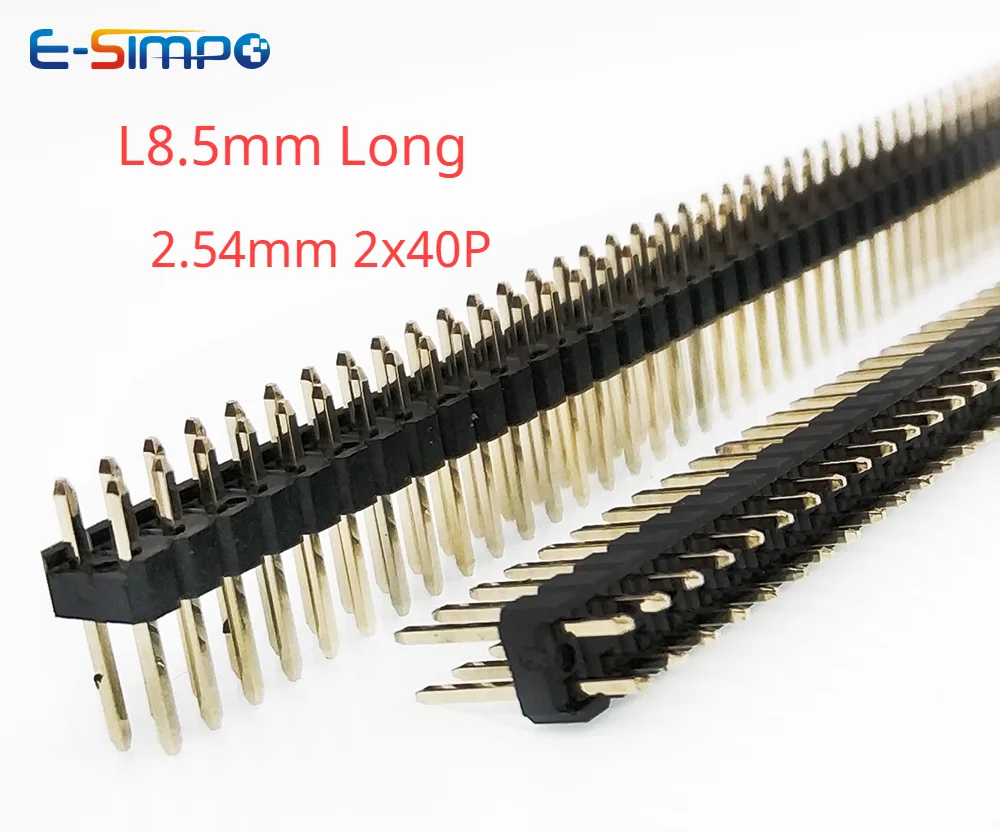 10PCS 2.54mm 0.1" 2x40P 80Pin Straight Double Row Gold Short Version L8.5mm Breakaway PCB ...