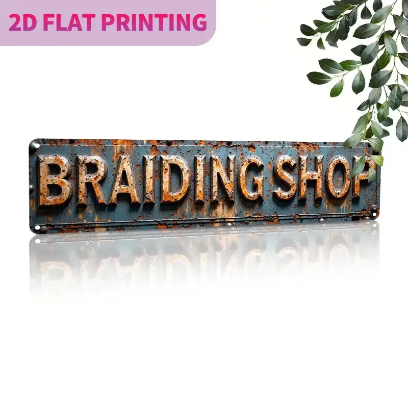 2D Flat, 2D Flat 2D Printed "Rustic 'Weave Shop' Metal Aluminum Wall ...