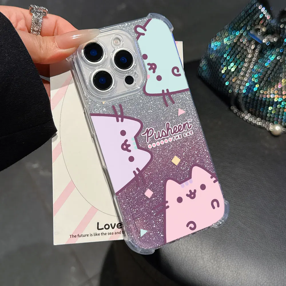 Cartoon Cat Pusheen Anti-Fall Bling Clear Phone Case for Redmi 10C 4G ...