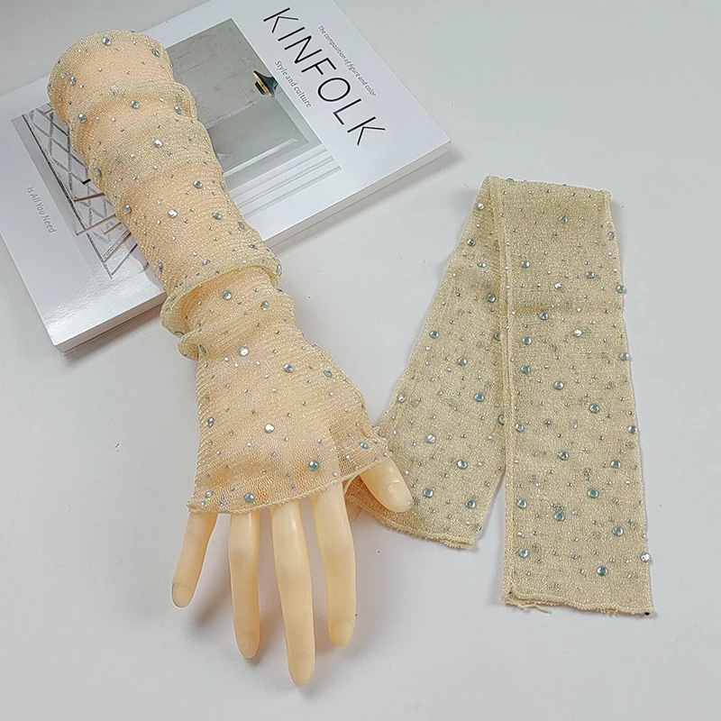 Guantes-de-encaje-de-medio-dedo-con-hilo-de-plata-Sexy-protector-solar ...