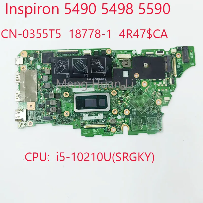 0355T5-5590-Motherboard-CN-0355T5-18778-1-4R47-For-Dell-Inspiron-5490 ...