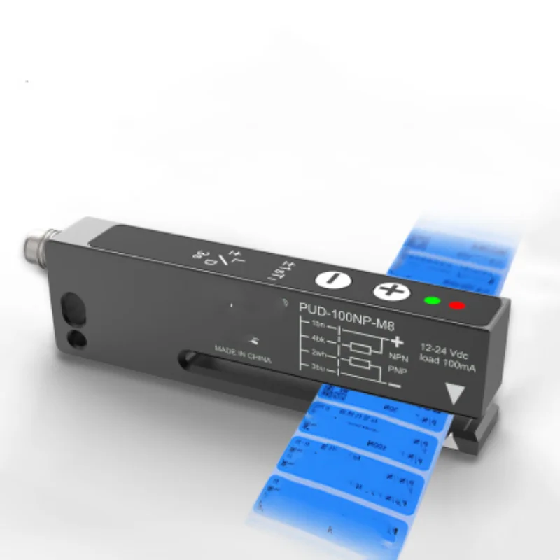 PUD 100N PUD 100P PUD 100NP M8 NPN PNP PUD 050NP U자형 자체 접착 라벨 감지 센서 ...