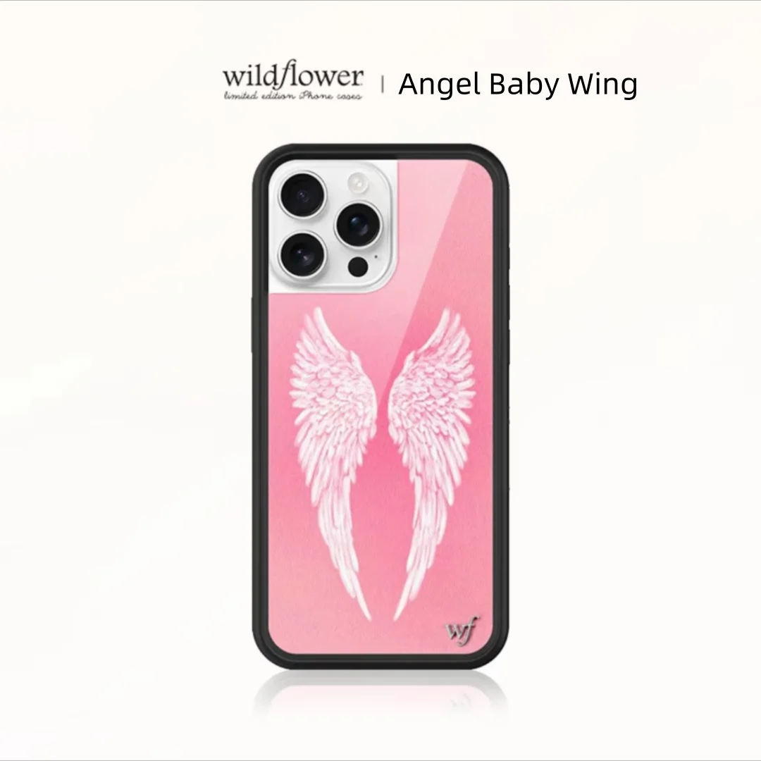 Wildflower Angel Wing Phone Case for iPhone 16 15 14 Plus 13 12 17 Pro ...