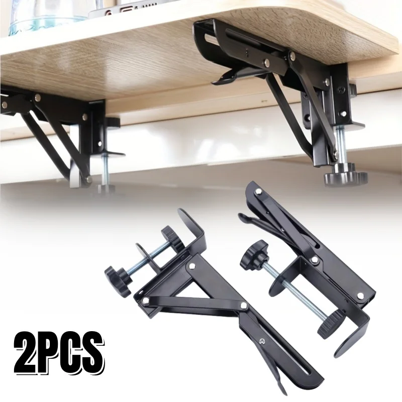2PCS-L-shaped-Foldable-Desktop-Bracket-Heavy-duty-Punch-free-Space ...