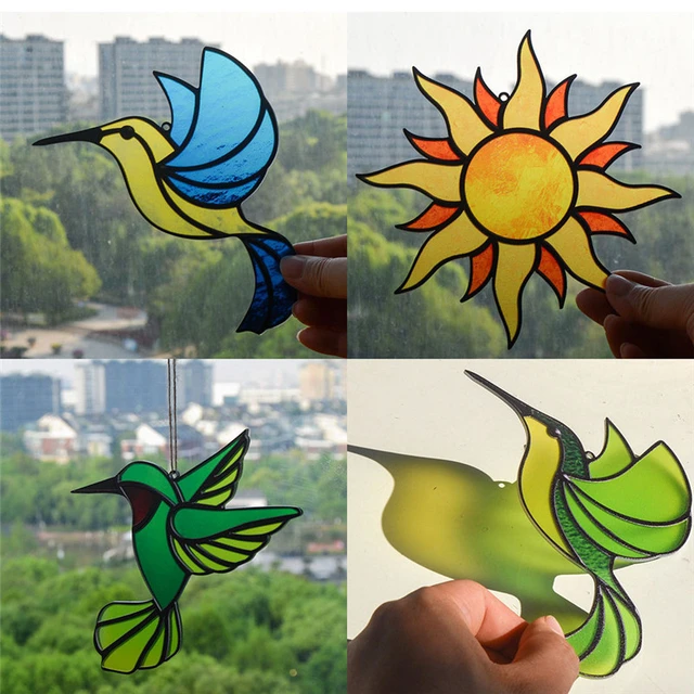 Glass Hummingbird Suncatcher Ornament