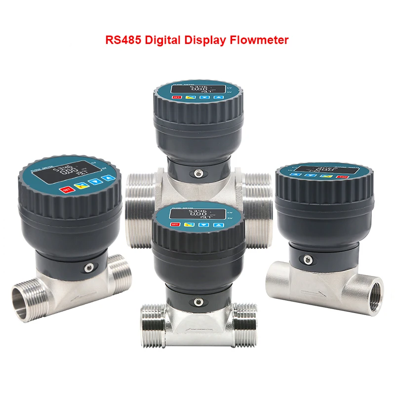 Rs485 Digital Display Flowmeter Stainless Steel Smart Lcd Electronic ...